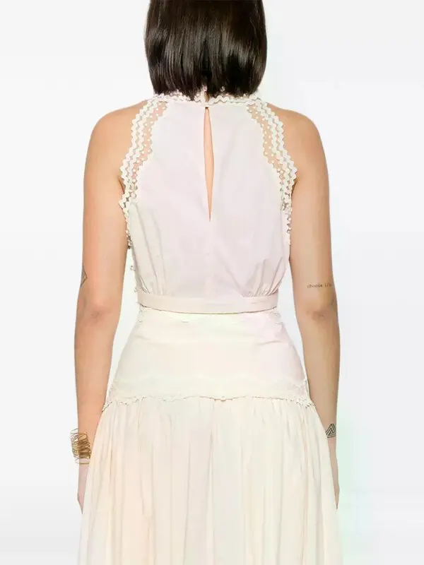 Sandro Lace-trim Cropped Cotton Top