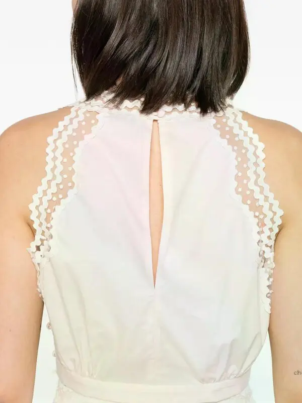Sandro Lace-trim Cropped Cotton Top
