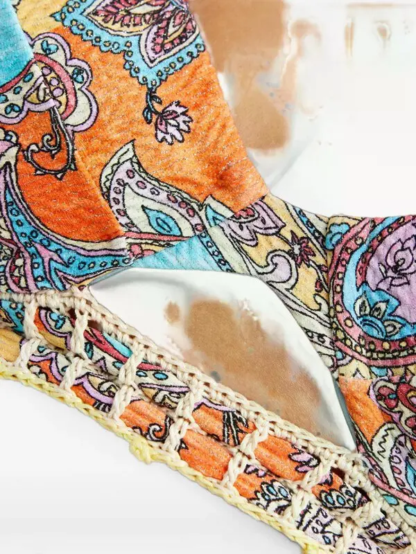 DEL MAAR Kaita Paisley-print Bikini Top - Blue
