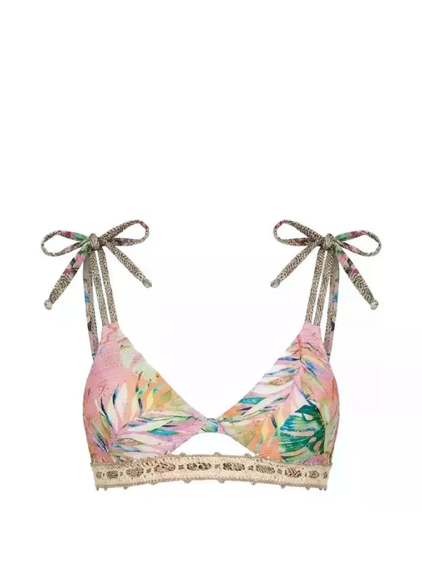 DEL MAAR Umi Graphic-print Bikini Top - Pink
