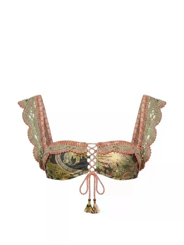 DEL MAAR Akal Crochet-detail Bikini Top - Green