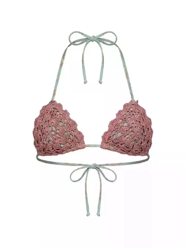 DEL MAAR Zuna Crochet-detail Bikini Top - Green