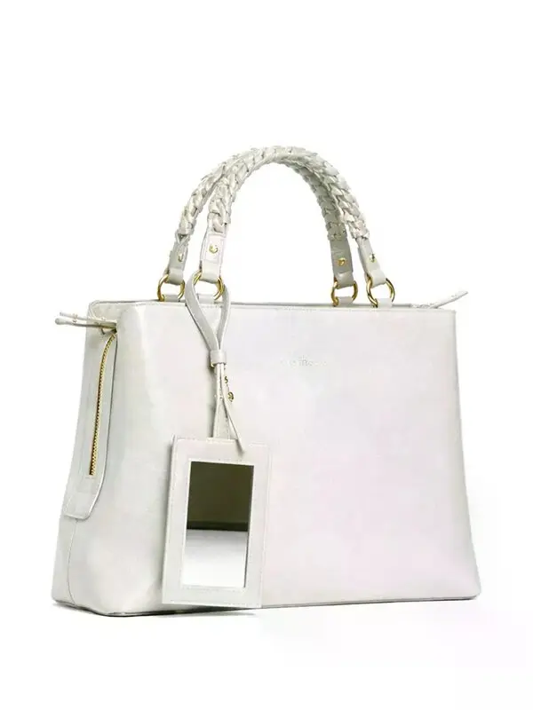 John Richmond Braided Handle Tote Bag - White