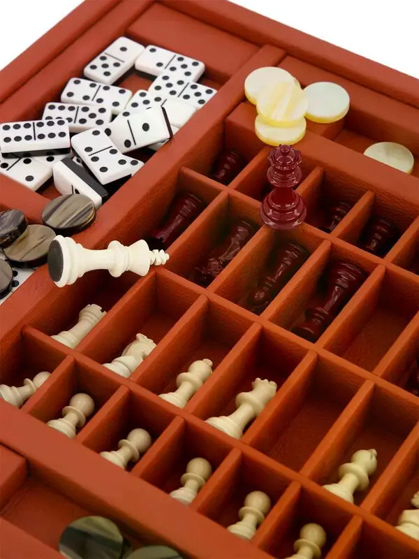 HECTOR SAXE Leather Coffret Multi Game - Red