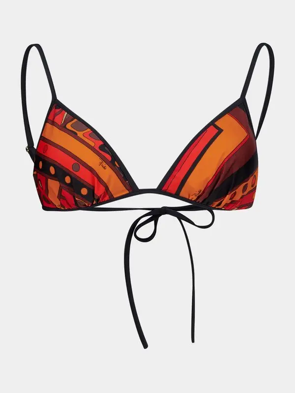 Emilio Pucci Vivara Print Triangle Bikini Top - Orange