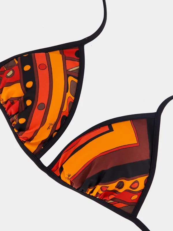 Emilio Pucci Vivara Print Triangle Bikini Top - Orange