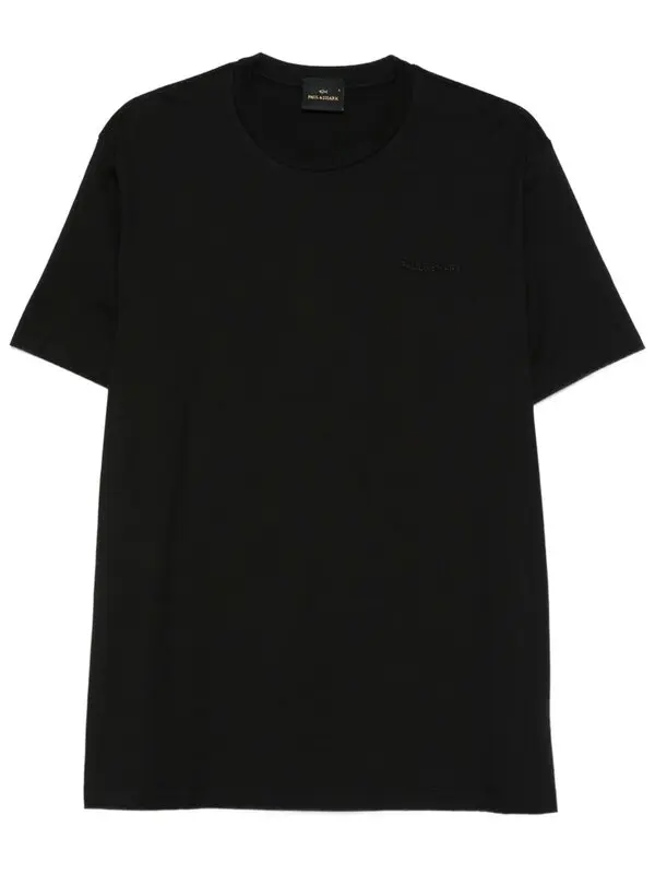 Paul & Shark Cotton T-shirt With Tone-on-tone Logo Embroidery - Black