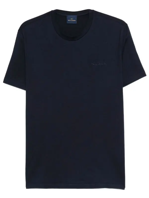 Paul & Shark Cotton T-shirt With Tone-on-tone Logo Embroidery - Blue