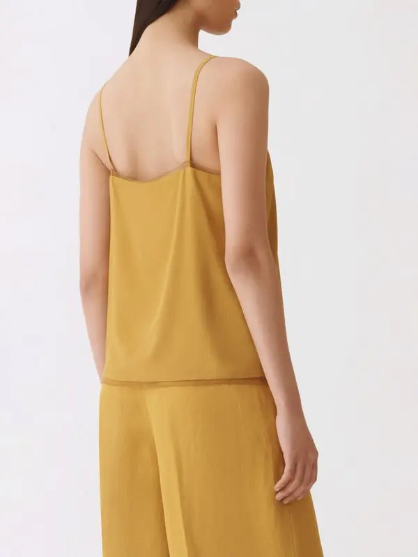 Fabiana Filippi Silk Blend V-neck Camisole - Mustard