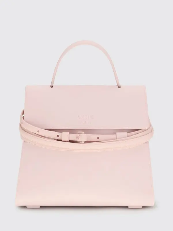 Moschino Leather Bag With Tie Detail - Pink