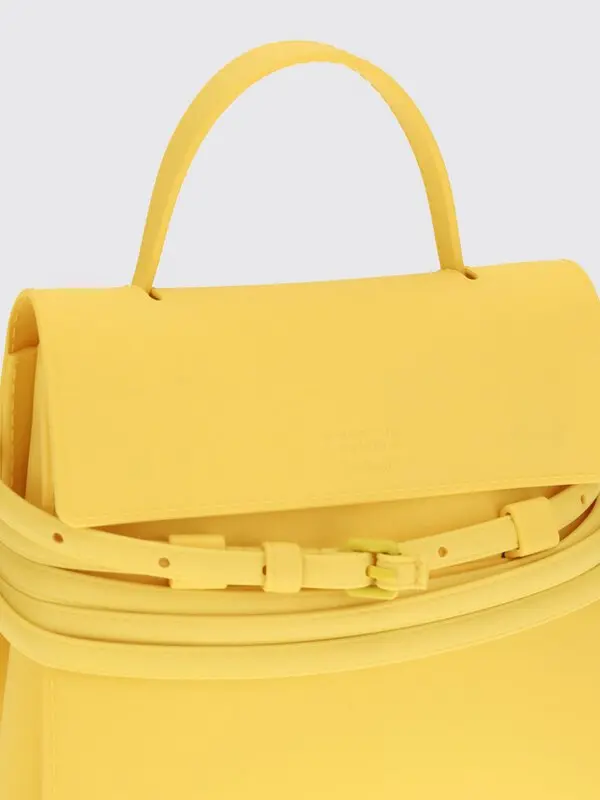 Moschino Leather Bag With Tie Detail - Yellow