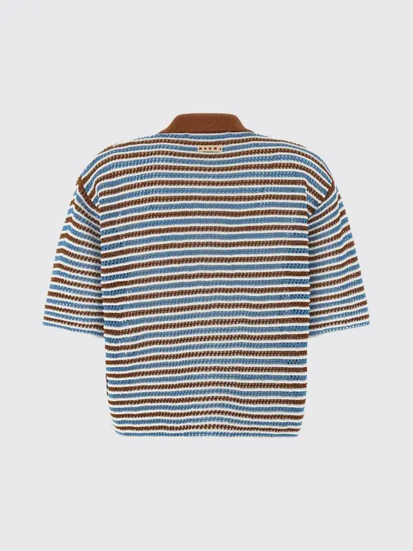Marni Striped Zip-up Knit Polo