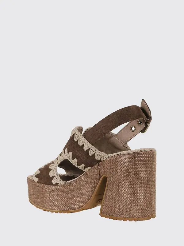 Mou Heeled Platform Sandals - Brown