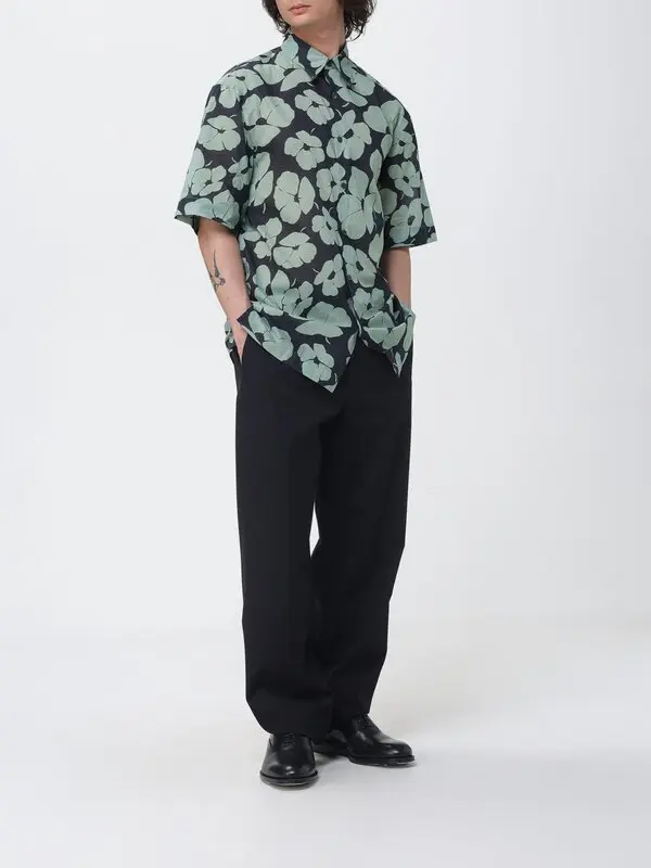 Dries Van Noten Casual Cotton Shirt With Floral Print - Green