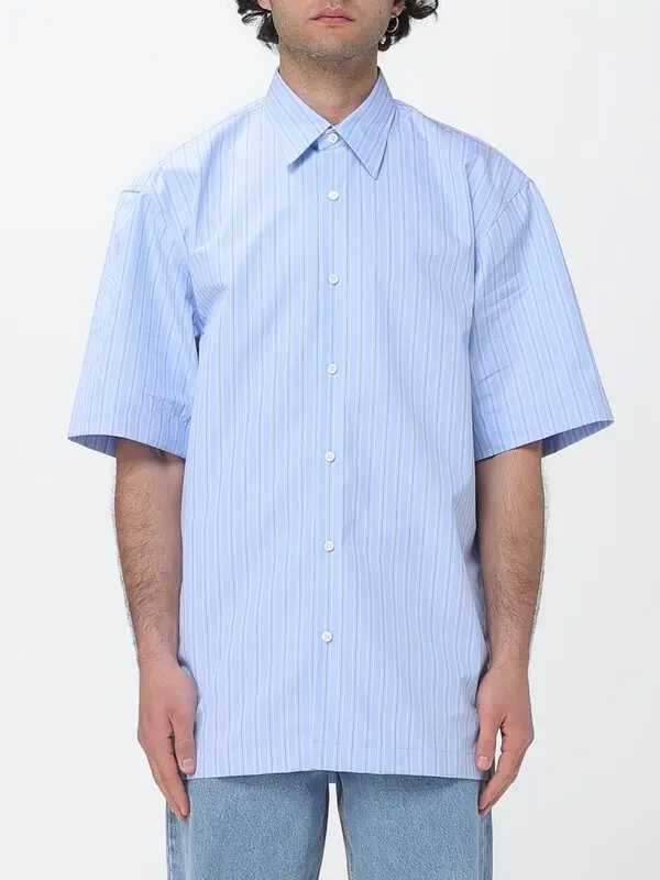 Dries Van Noten Striped Cotton Shirt - Blue
