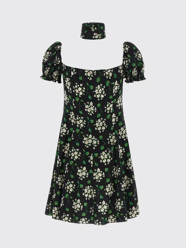 Dolce & Gabbana Floral Mini Dress With Choker