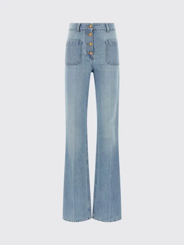 Valentino Garavani Flared Cotton Denim Jeans - Blue