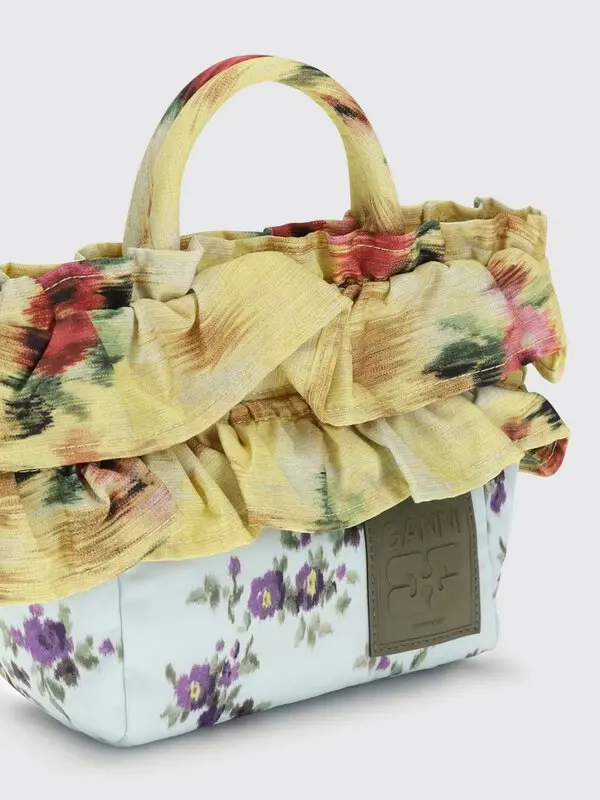 GANNI Ruffled Floral Handbag