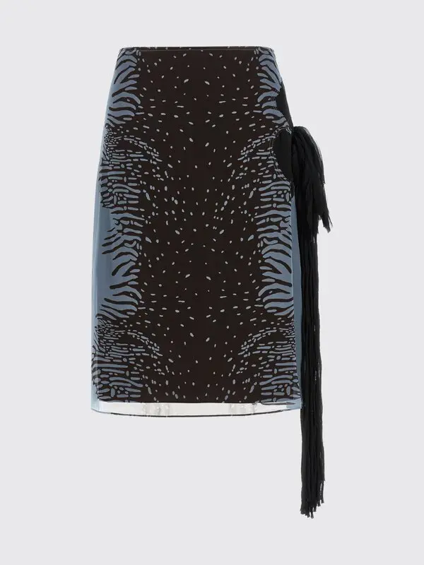 FERRAGAMO Printed Silk Mini Skirt - Gnawed Blue