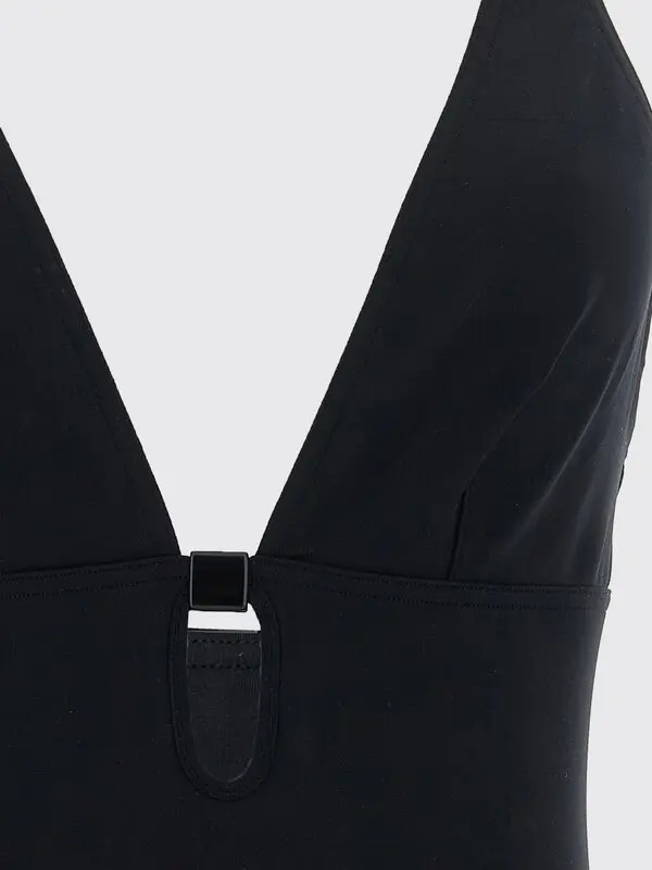 ERES One-piece Swimsuit With Triangle Neckline And Tie-up Straps - Black