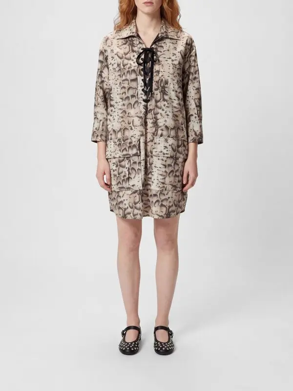 Pinko Cotton Serpent Print Shirt Dress