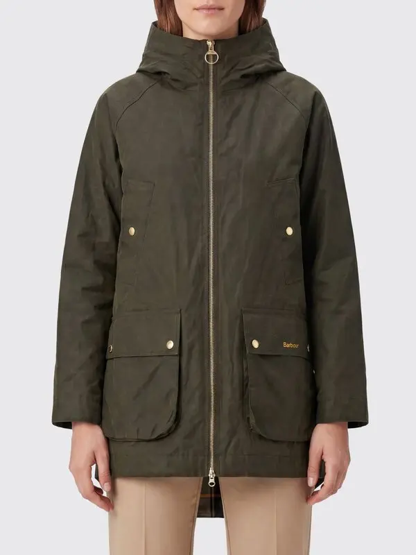 Barbour Hooded Parka In Cotton Blend - Green