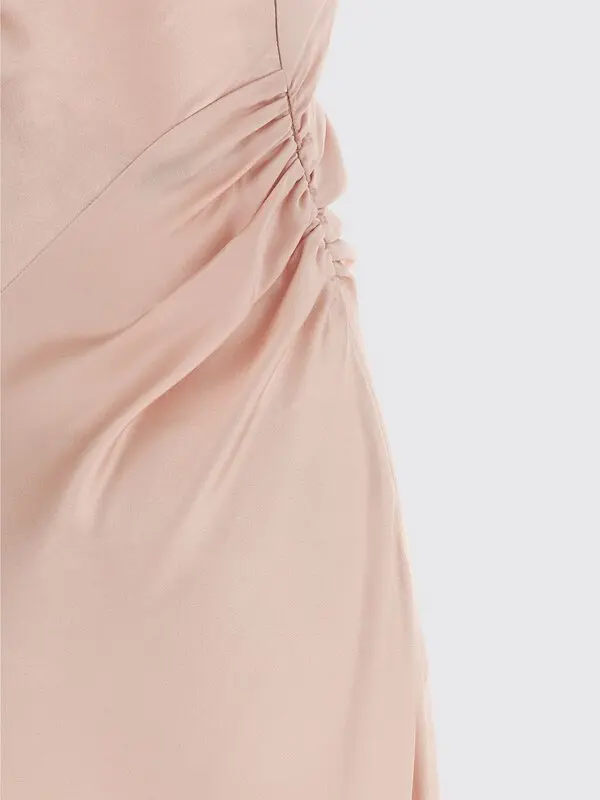 Victoria Beckham Asymmetrical Midi Dress With Short Sleeves - Pink