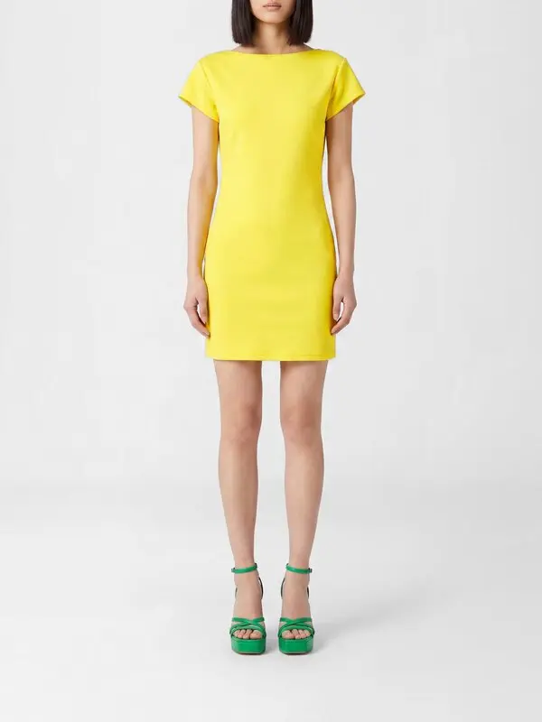 Jacquemus Asymmetrical Draped Viscose Jersey Sheath Mini Dress - Yellow
