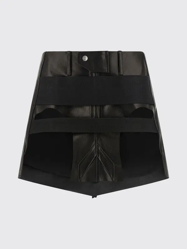 Rick Owens High-waisted V-hem Leather Mini Pencil Skirt