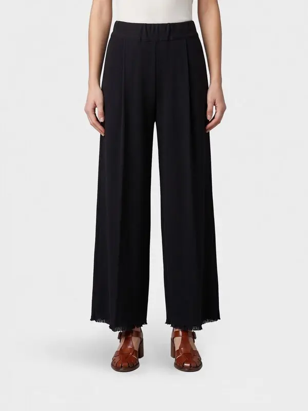 Issey Miyake Wide-leg Cotton-blend Palazzo Trousers - Black
