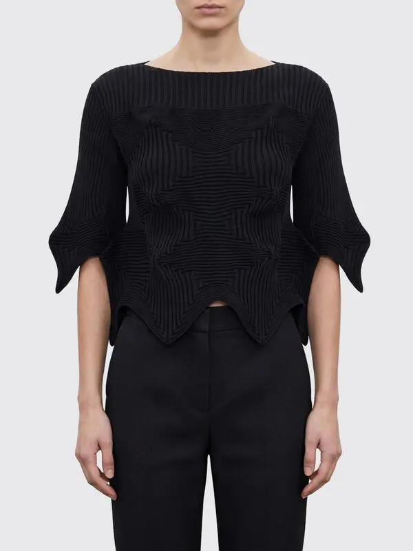Issey Miyake Textured Knit Top - Black