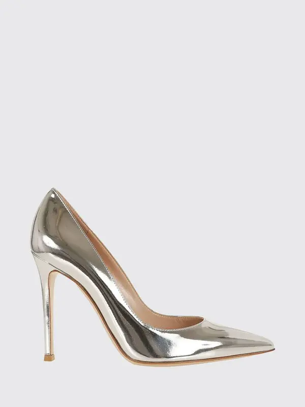 GIANVITO ROSSI Metallic Pointed Toe Stiletto Pumps - Silver