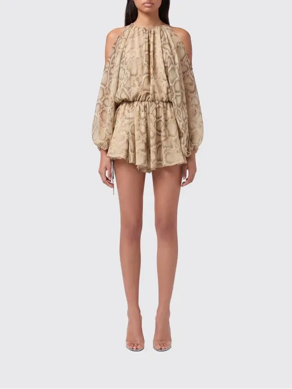 Andamane Snake Print Jumpsuit - Beige