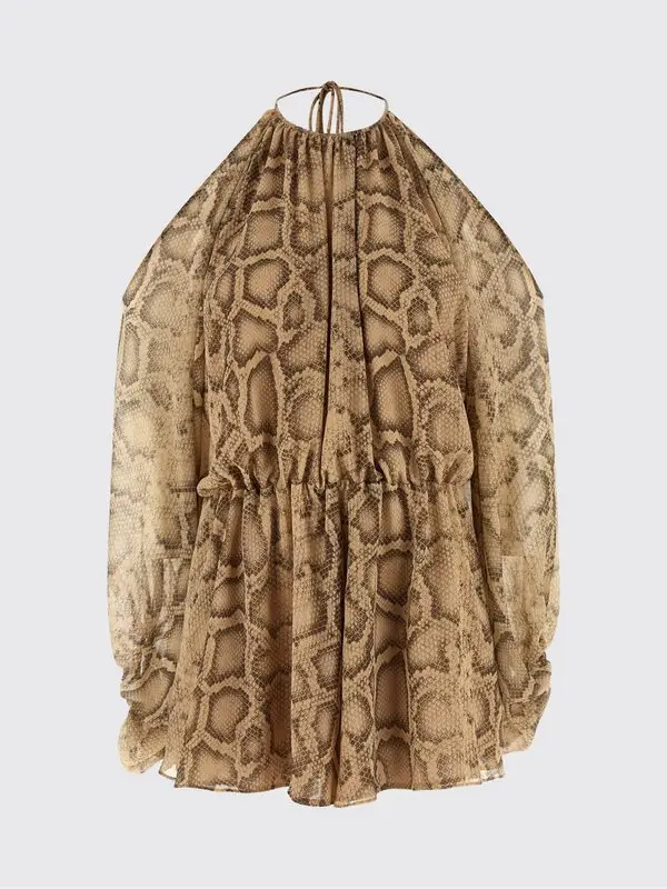 Andamane Snake Print Jumpsuit - Beige
