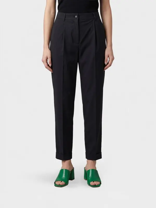 Kiton Tailored Stretch Cotton Blend Trousers - Black
