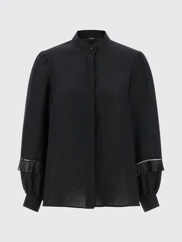 Kiton Linen Shirt With Fringe Embellishments