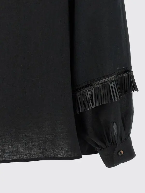 Kiton Linen Shirt With Fringe Embellishments