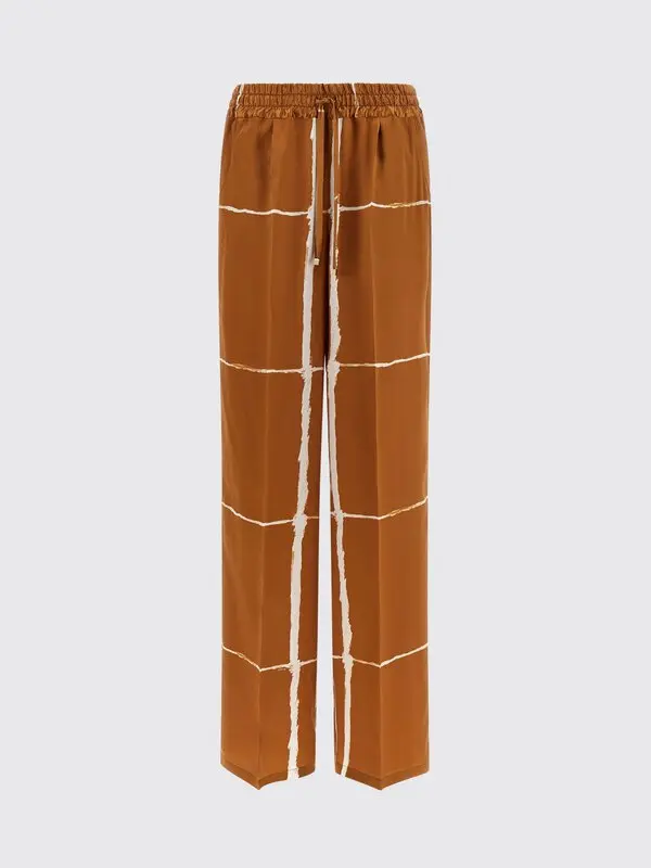 Kiton Printed Silk Palazzo Trousers