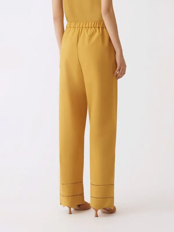 Fabiana Filippi Cotton Palazzo Trousers - Mustard