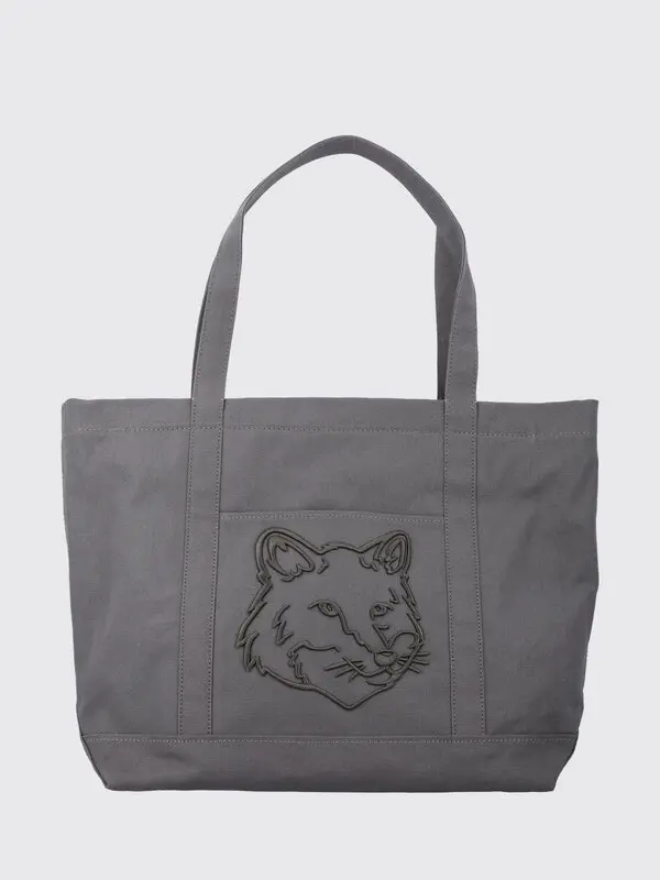 Maison Kitsuné Embroidered Fox Head Tote Bag - Grey