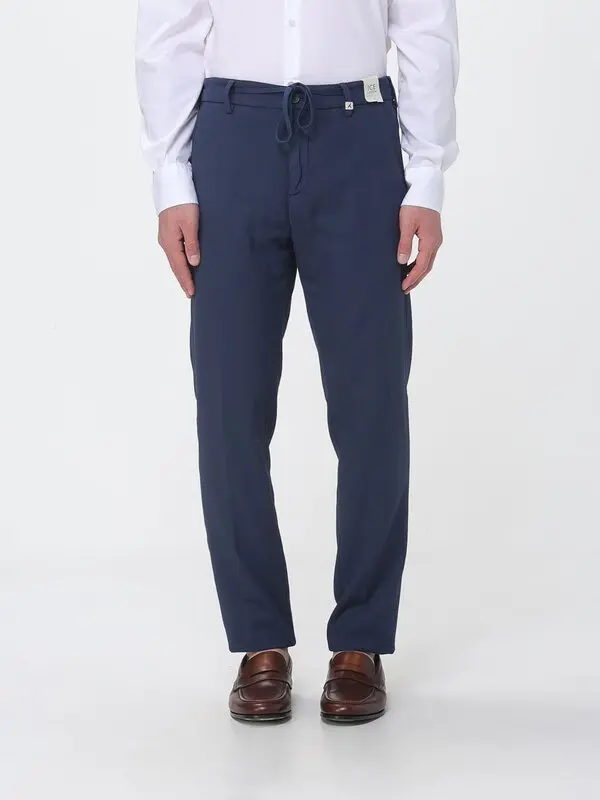 MYTHS Tailored Drawstring Trousers - Blue