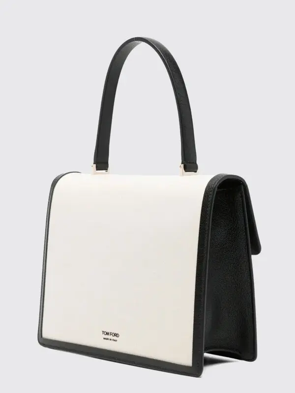 TOM FORD Leather And Canvas Handbag - Nude