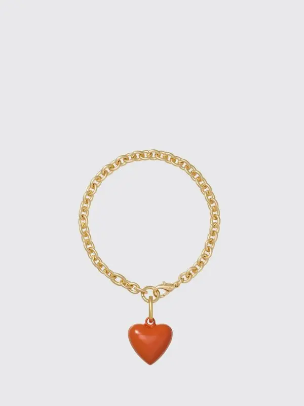 ROXANNE ASSOULIN Brass Bracelet With Enamelled Heart Charm - Red