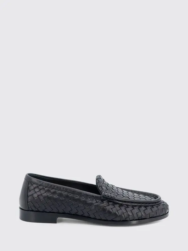Bottega Veneta Silenzio Intrecciato Leather Loafers - Black