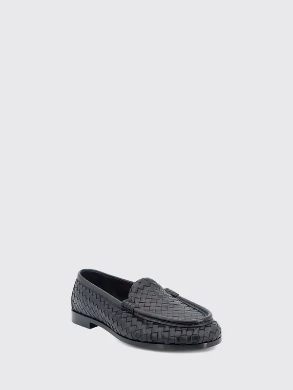 Bottega Veneta Silenzio Intrecciato Leather Loafers - Black