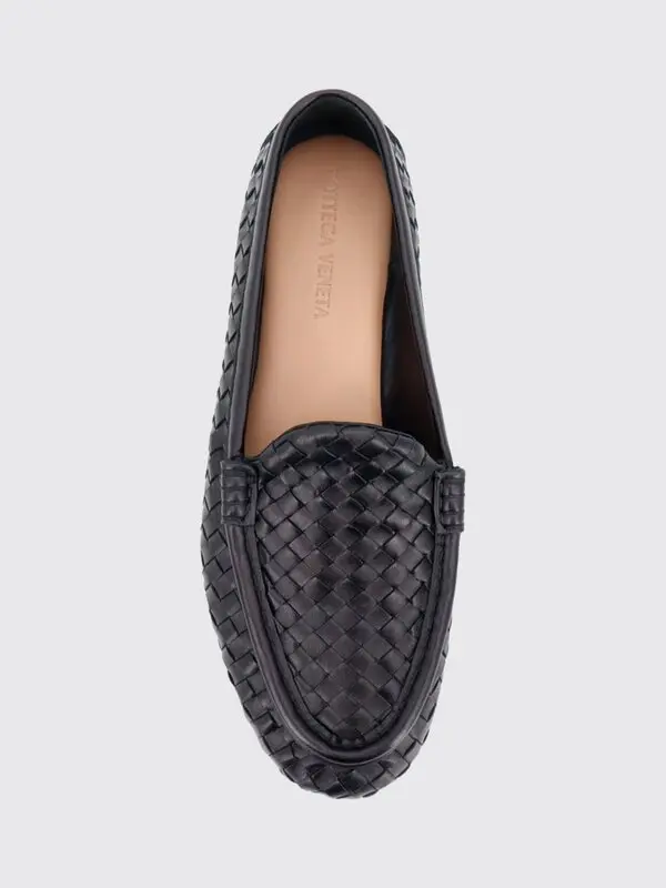 Bottega Veneta Silenzio Intrecciato Leather Loafers - Black
