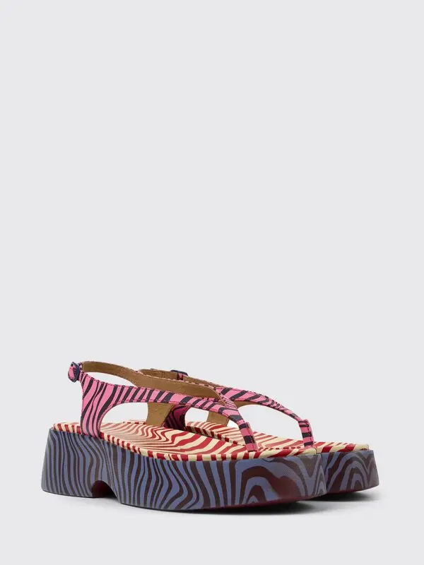 Camper Zebra Print Leather Heeled Sandals