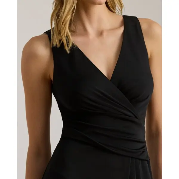 Ralph Lauren Sleeveless Jersey Surplice Dress