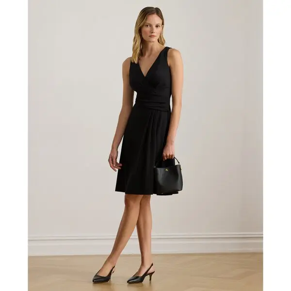 Ralph Lauren Sleeveless Jersey Surplice Dress