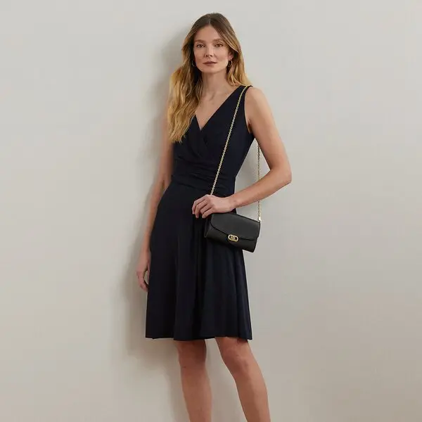 Ralph Lauren Sleeveless Jersey Surplice Dress